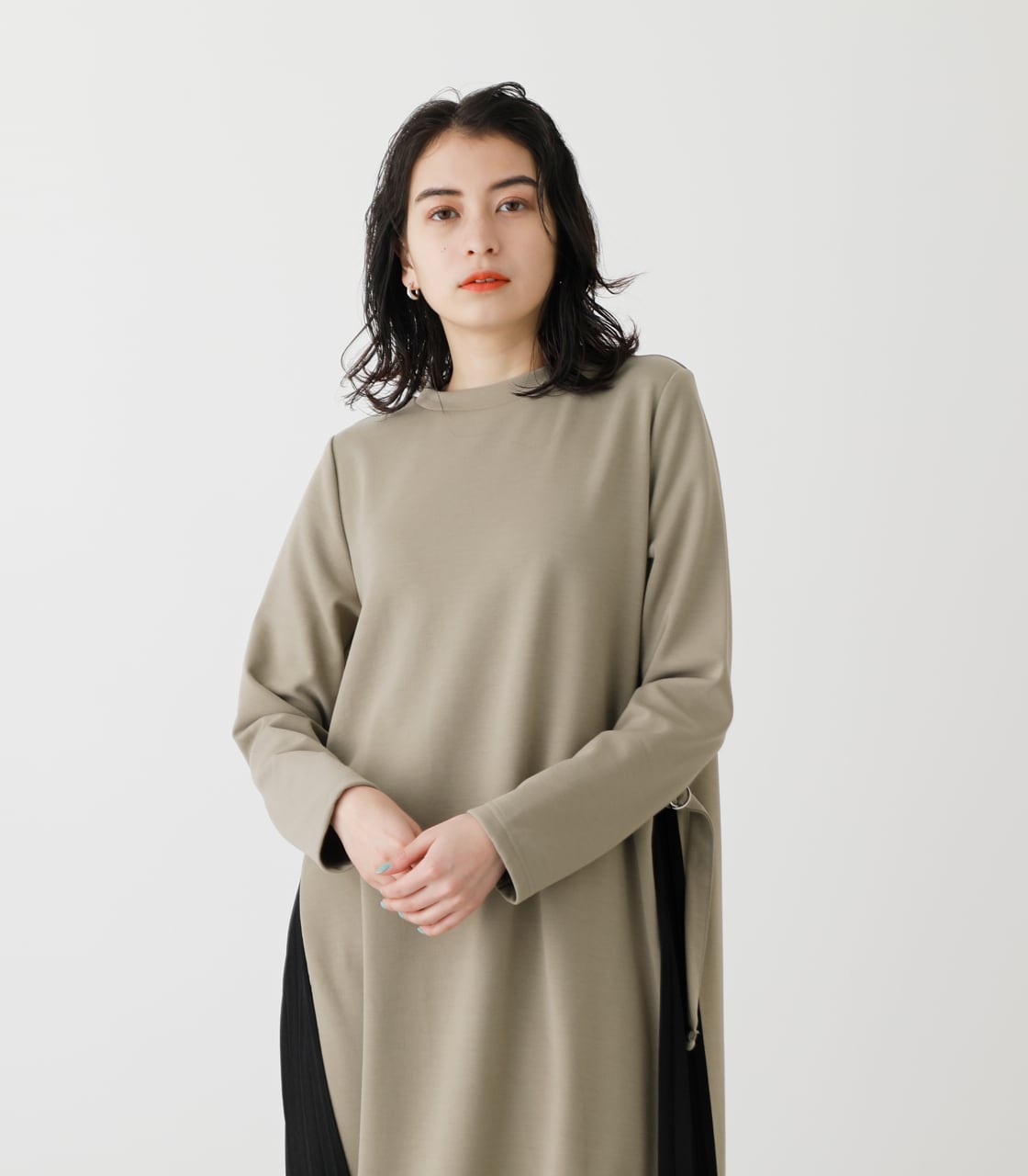 AZUL BY MOUSSY | SIDE PLEATS COMBINATION OP (ワンピース(ミニ・ミディアム） ) |SHEL ...