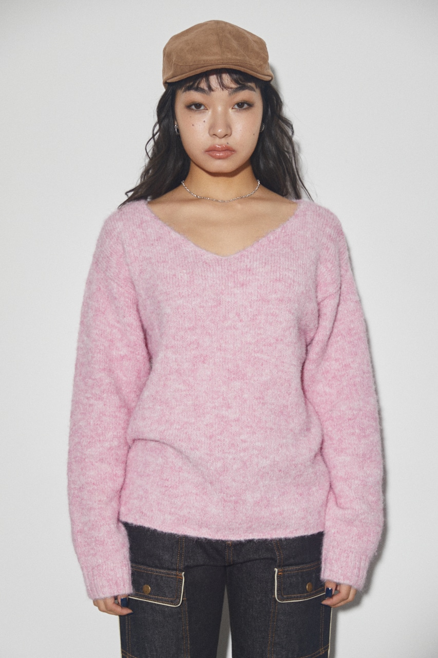 LAGUA GEM | LOOSE V NECK COLOR KNIT (ニット ) |SHEL'TTER WEBSTORE