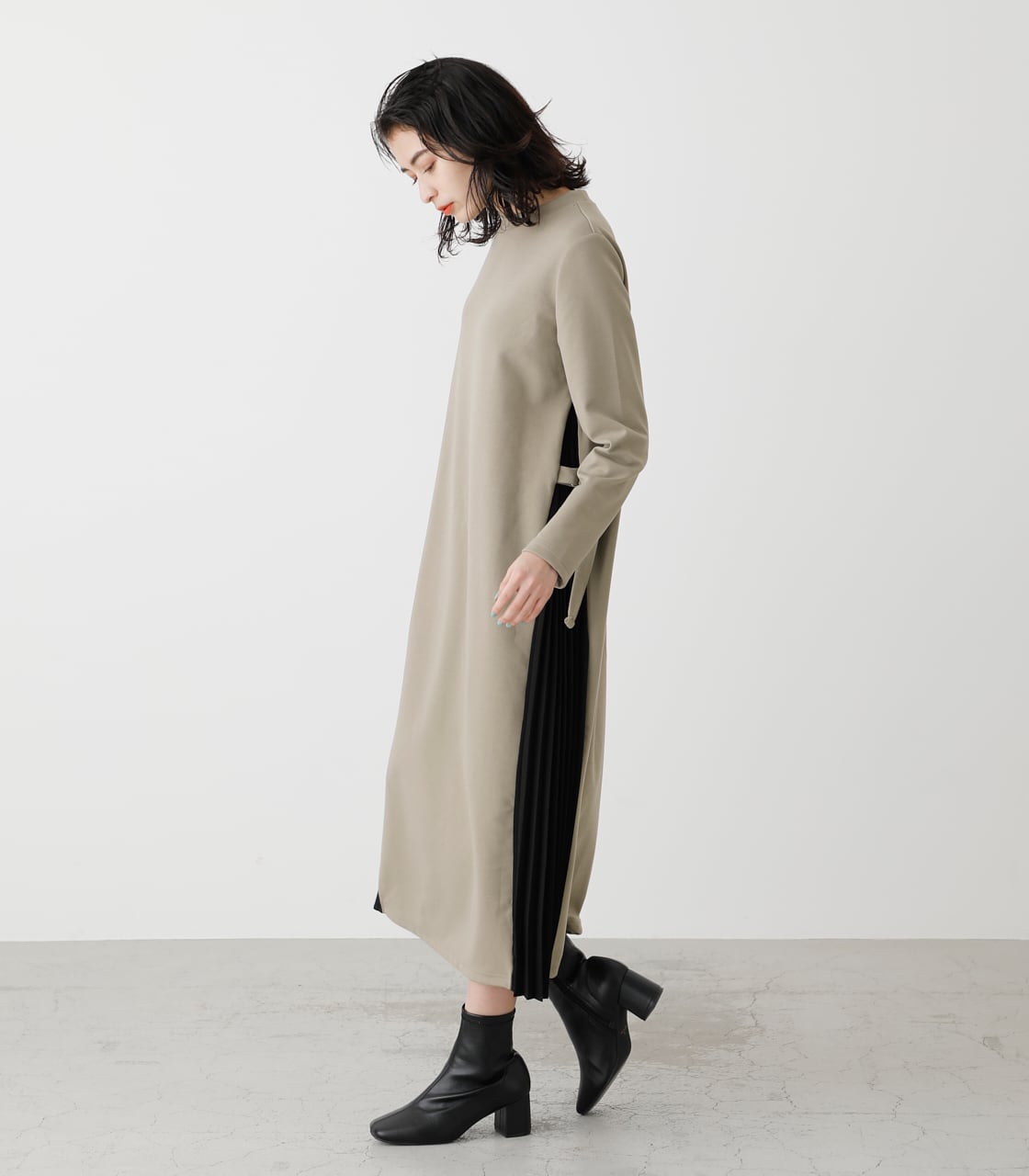 AZUL BY MOUSSY | SIDE PLEATS COMBINATION OP (ワンピース(ミニ・ミディアム） ) |SHEL ...