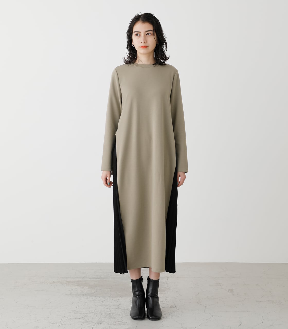 AZUL BY MOUSSY | SIDE PLEATS COMBINATION OP (ワンピース(ミニ・ミディアム） ) |SHEL ...