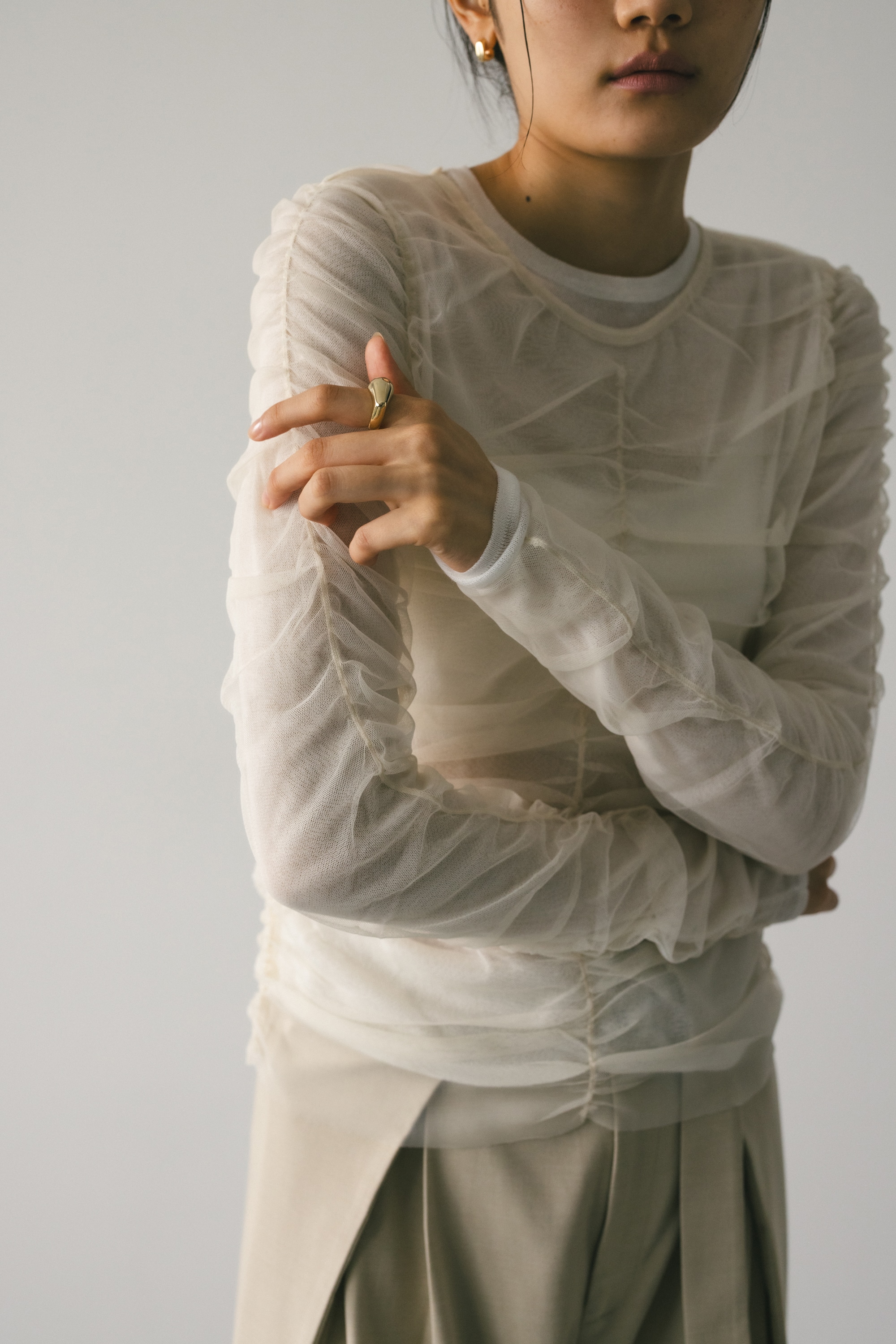 STYLEMIXER | 2ピースチュールレイヤードトップ (ニット ) |SHEL'TTER WEBSTORE