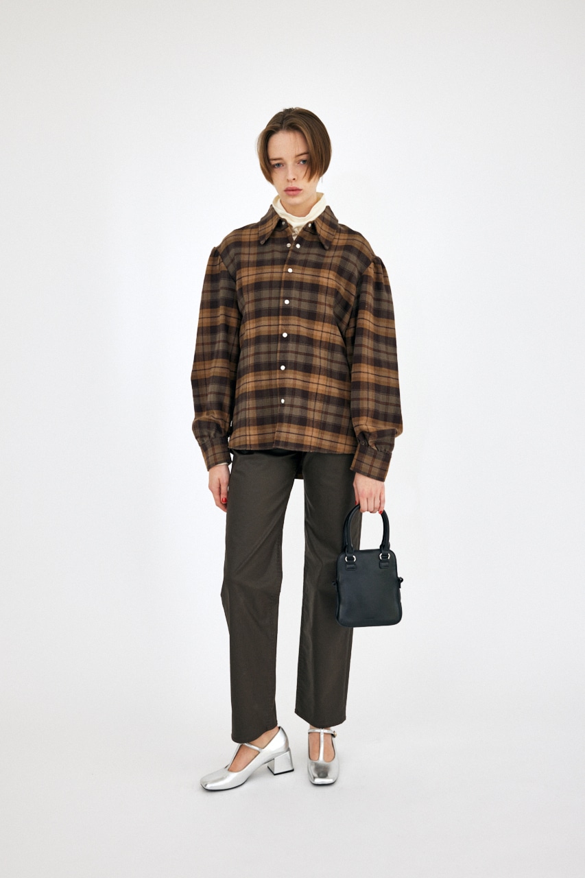 MOUSSY | PLAID PUFF SLEEVE OVER シャツ (シャツ・ブラウス ) |SHEL'TTER WEBSTORE