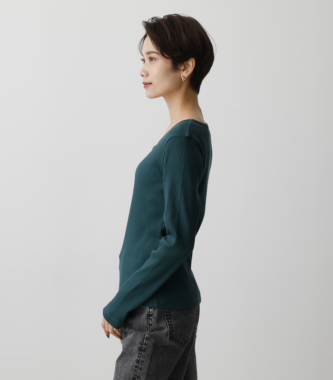 AZUL BY MOUSSY | HEART NECK RIB TOPS (Tシャツ・カットソー(長袖) ) |SHEL'TTER WEBSTORE