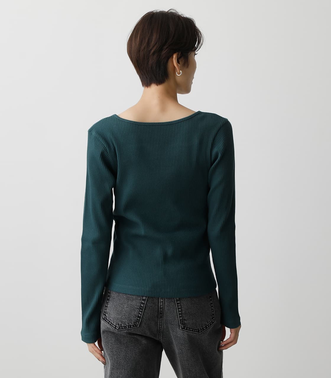 AZUL BY MOUSSY | HEART NECK RIB TOPS (Tシャツ・カットソー(長袖) ) |SHEL'TTER WEBSTORE