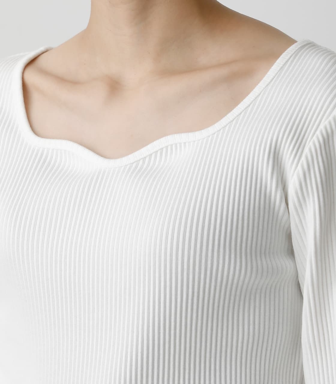 AZUL BY MOUSSY | HEART NECK RIB TOPS (Tシャツ・カットソー(長袖) ) |SHEL'TTER WEBSTORE