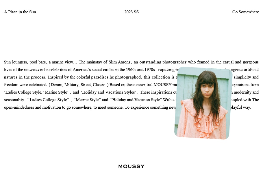 MOUSSY | MOUSSY SPRING SUMMER 2023 CATALOG (その他アクセサリー ) |SHEL'TTER WEBSTORE