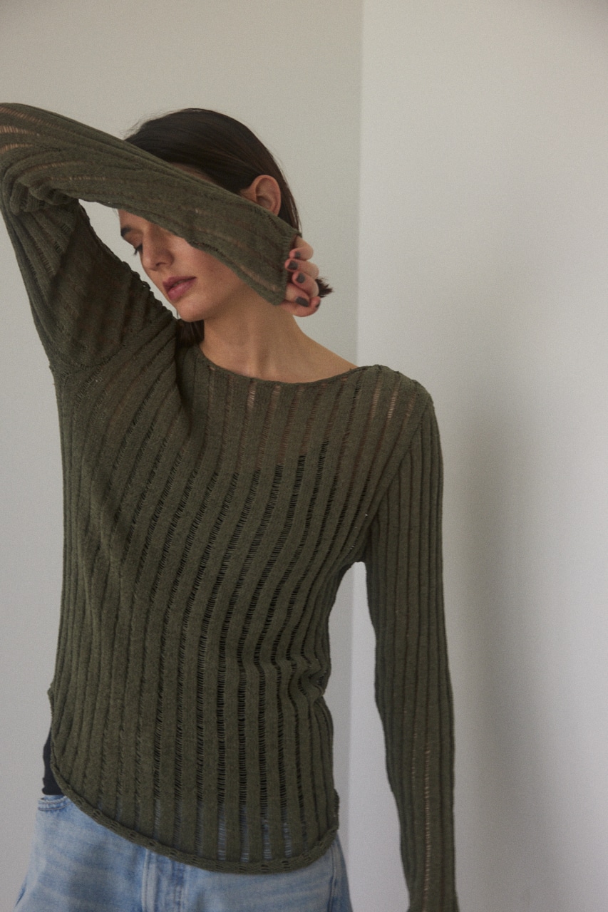 BLACK BY MOUSSY | drop needle knit tops (ニット ) |SHEL'TTER WEBSTORE