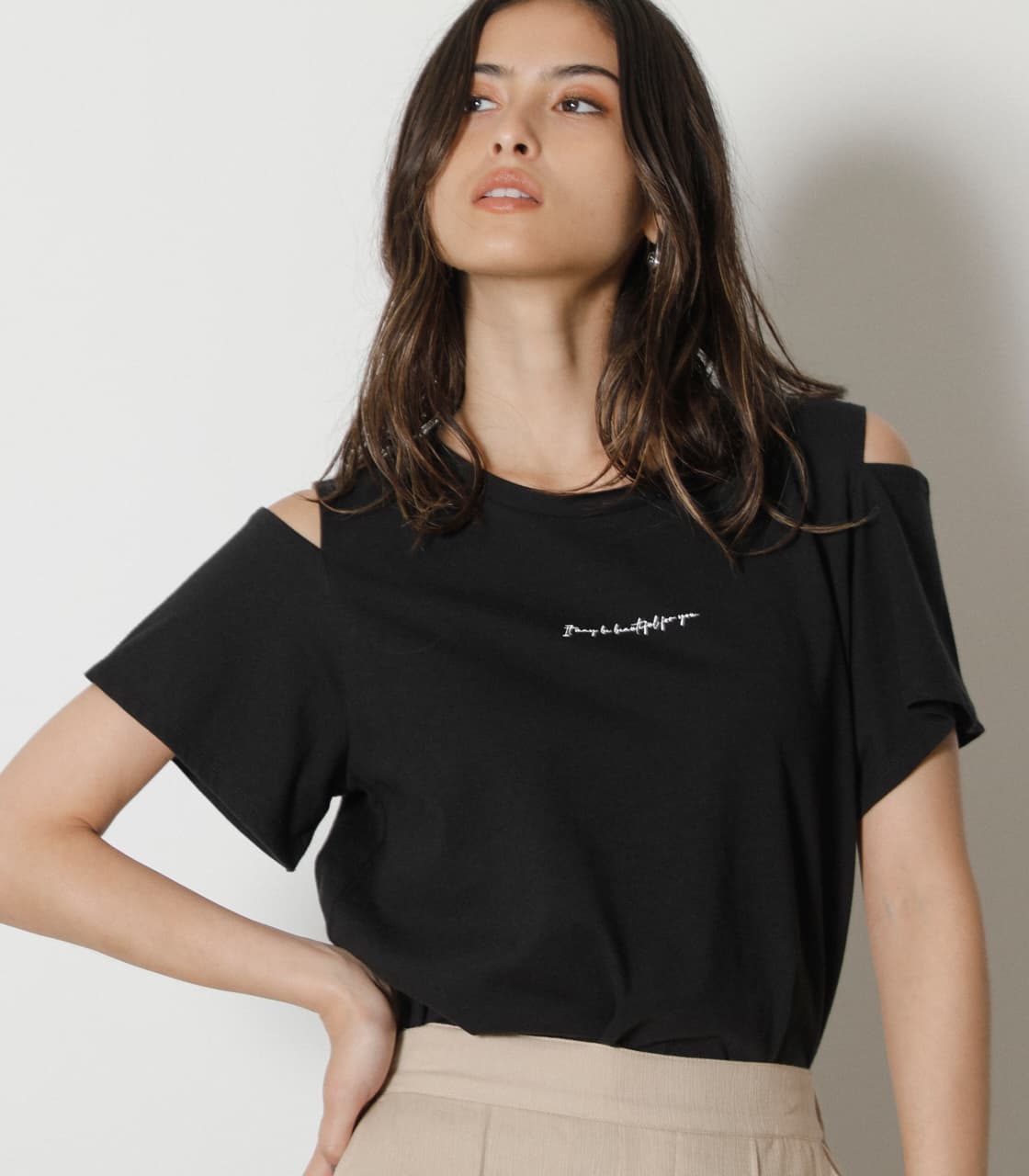 AZUL BY MOUSSY | SHOULDER SLIT LOGO TEE (Tシャツ・カットソー(半袖) ) |SHEL'TTER ...