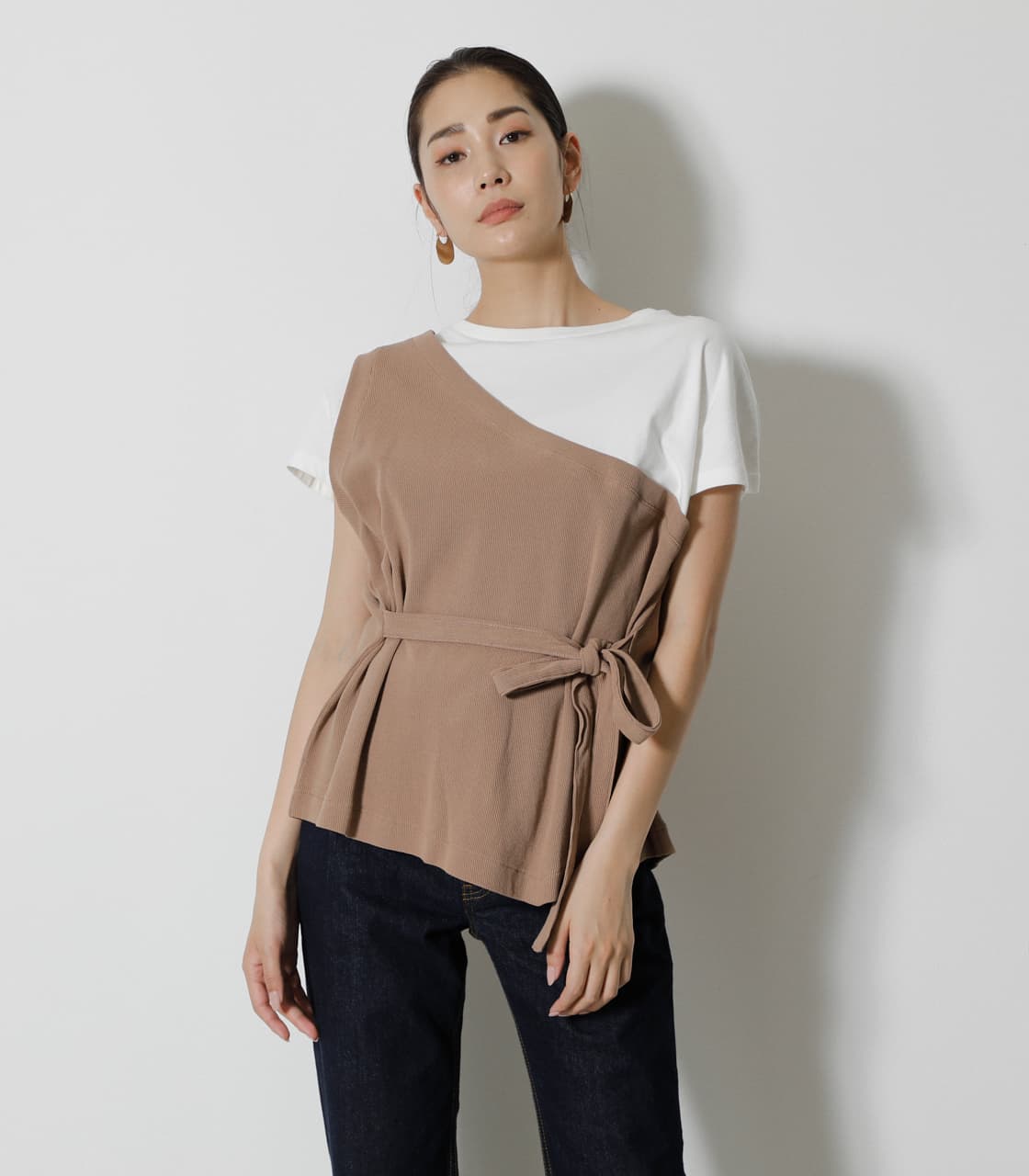 FAKE LAYERED ONE SHOULDER TOPS｜S｜BLK｜Tシャツ・カットソー(半袖)｜バロックジャパンリミテッド 公式通販 ...